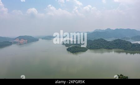 Landscape in Nui Coc lake, Thai Nguyen, Vietnam. The famous park in ...