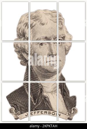 Banner with Portrait of U.S. president Thomas Jefferson Stock Photo - Alamy