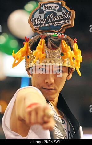 Competitive eater Takeru Kobayashi, winner of Wing Bowl XX Stock Photo ...