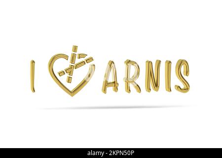 Golden 3d Arnis icon - Filipino martial art - isolated on white ...