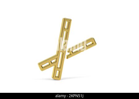 Golden 3d Arnis icon - Filipino martial art - isolated on white ...