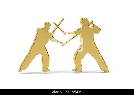 Golden 3d Arnis icon - Filipino martial art - isolated on white ...