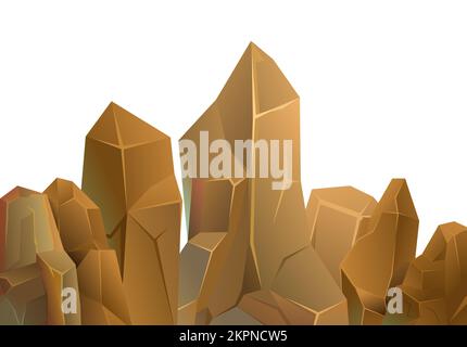 Rocks cliffs stone. Landscape mountainous. Natural land desert. Cartoon ...