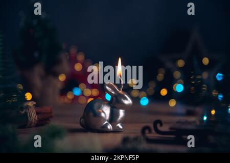 candle in the form of a rabbit symbol of 2023, chinese calendar year ...