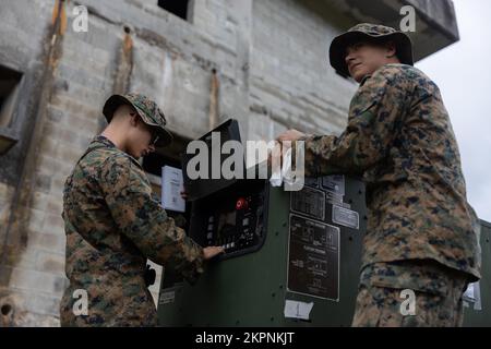 U.S. Marines with 7th Communication Battalion, III Marine Expeditionary ...