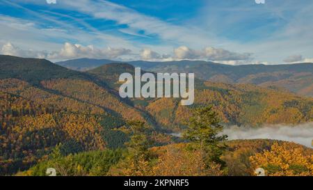 vosges mountains late november, fog in the valley of alsace Stock Photo ...