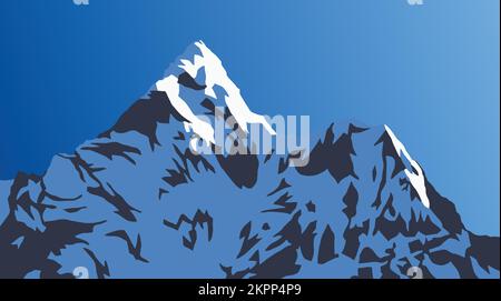 mount vector illustration himalayas mountains logo, black and white ...