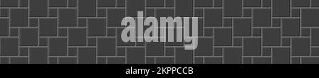 Black hopscotch tile seamless pattern. Stone or ceramic brick wall ...