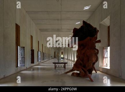 Main hall with artwork by Javier Marin. Plantel Matilde, Merida, Mexico ...