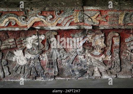 Mexico City (Mexico) The ruins of the Aztec house of the eagles near ...