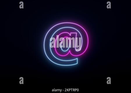 neon email address symbol, 3d render, panoramic layout Stock Photo - Alamy