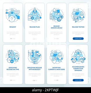 Release management process onboarding mobile app screen set Stock ...
