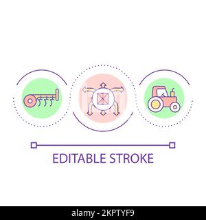 Agriculture mechanization loop concept icon Stock Vector Image & Art ...