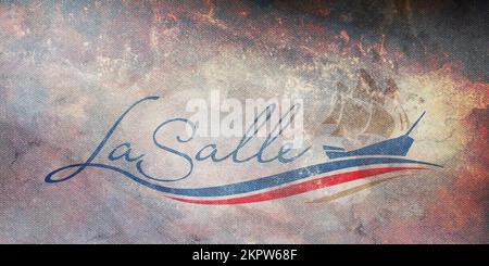 official flag of LaSalle, Ontario Canada at cloudy sky background on ...