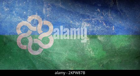 Top view of flag Metropolitan Toronto Canada. Canadian travel and ...