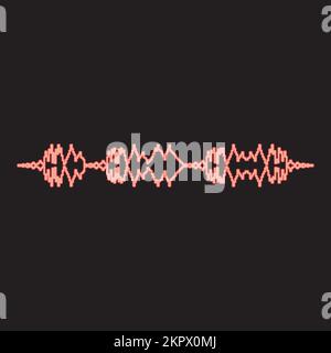 Neon audio voice frequency wave and abstract sound light vector ...