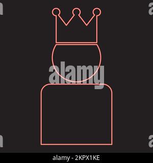 Neon king in crown red color vector illustration image flat style Stock ...