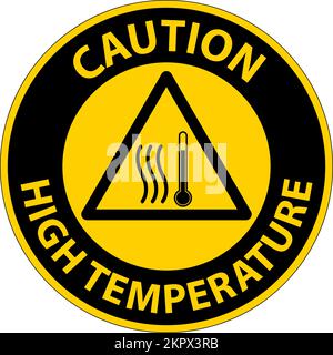 Caution High temperature symbol and text safety sign Stock Vector Image ...