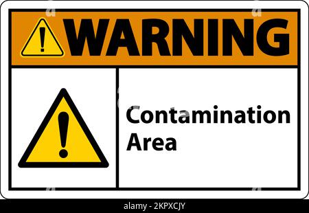 Contamination Area Warning Sign On White Background Stock Vector Image ...