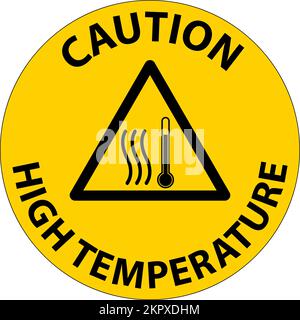 Caution High temperature symbol and text safety sign Stock Vector Image ...