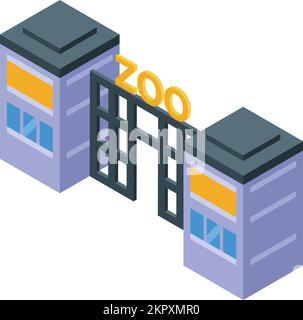 Zoo visitor icon isometric vector. Family park. Safari summer Stock ...