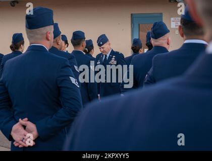 Members of the 162nd Logistics Readiness Squadron wait in formation ...