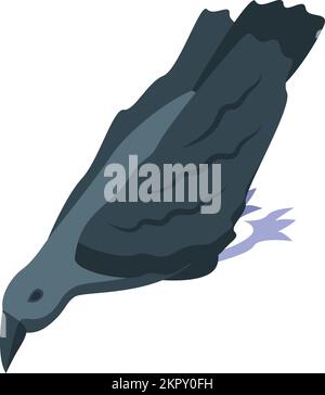 Dark raven icon isometric vector. Crow bird. Wing crow Stock Vector ...