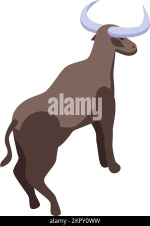 Dakota buffalo icon isometric vector. American bison. Animal family ...