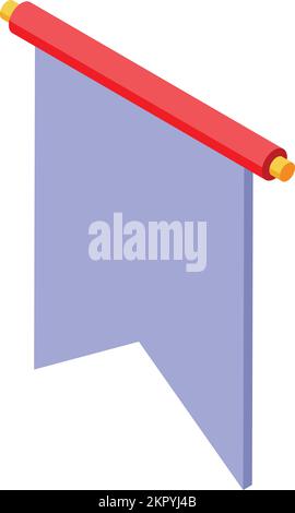 Festive scroll icon isometric vector. Chinese roll. Happy board Stock ...