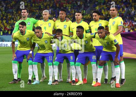 A Qatar team group photo ahead of an international friendly match at ...