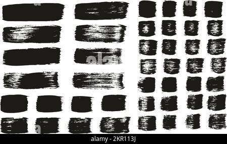 Flat Paint Brush Thick Straight Lines Mix High Detail Abstract Vector ...