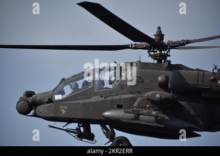 Two U.S. Army UH-60M Black Hawk helicopters assigned to the New York Army National Guard's 3rd ...