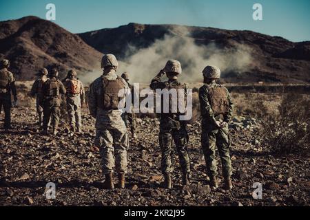 Marines participating in a live-fire competition on Range 2 fire M16A2 ...