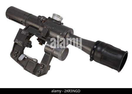 PSO - soviet sniper scope for SVD sniper rifle isolated on white ...
