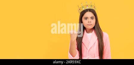angry selfish teen girl in home terry bathrobe and princess crown ...