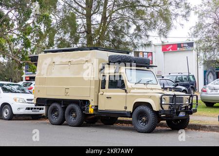 Heavily modified Land Rover Defender transformed into a 6 six wheel ...