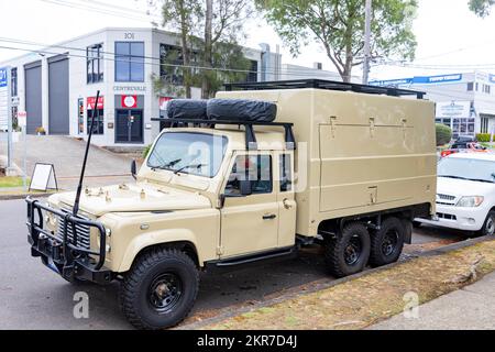 Heavily modified Land Rover Defender transformed into a 6 six wheel ...