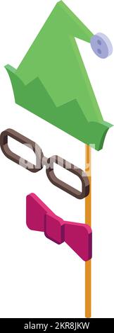 Cute deer mask icon isometric vector. Xmas party. Photo mask Stock ...