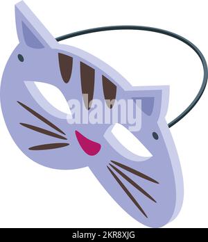 Cute deer mask icon isometric vector. Xmas party. Photo mask Stock ...
