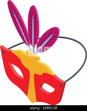 Deer mask icon isometric vector. Cute face. Winter fun Stock Vector ...