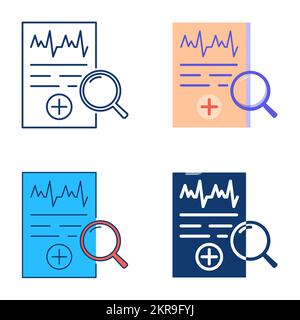 Clinical tests icon set in flat and line style. Urine and blood ...