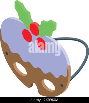 Elf mask icon isometric vector. Xmas santa. Cute party Stock Vector ...