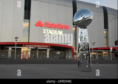 A general overall view of State Farm Stadium reflection pond, Monday ...