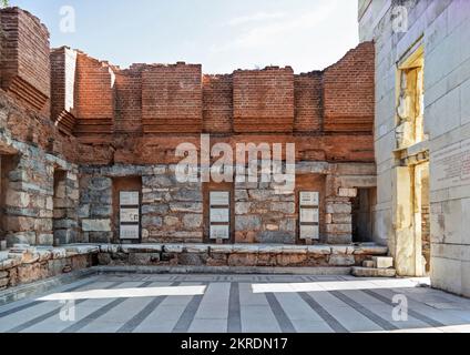 Interior of the Celsus library in the ancient city of Ephesus in Selcuk ...