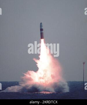 A Trident I missile is launched from the nuclear-powered strategic ...