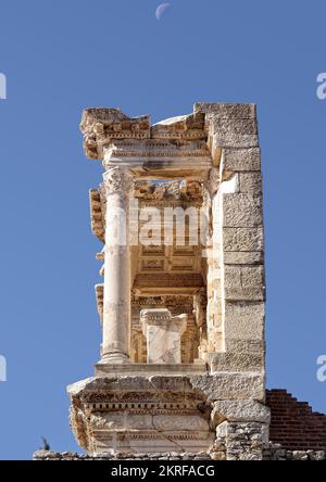 Celsus Library in ancient city Ephesus at sunset near Selcuk, Turkey ...
