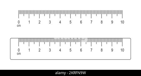 Scale of 5 centimeters ruler with markup and numbers. Distance, height ...