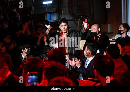 Tokyo, Japan. 17th Nov, 2022. Shu Utsuki won the Japanese light weight ...