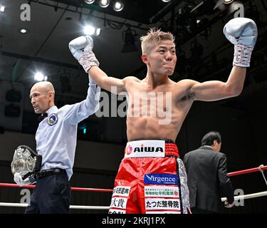 Yudai Shigeoka won the vacant Japanese Minimum weight boxing title bout ...