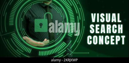 Text sign showing Visual Search Concept, Concept meaning perceptual ...